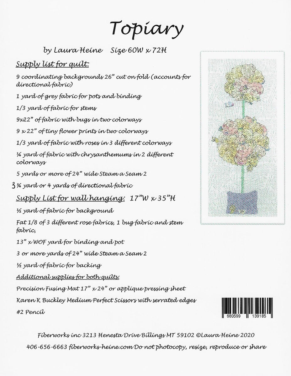 Topiary Collage Quilt Pattern – Quilting Books Patterns and Notions