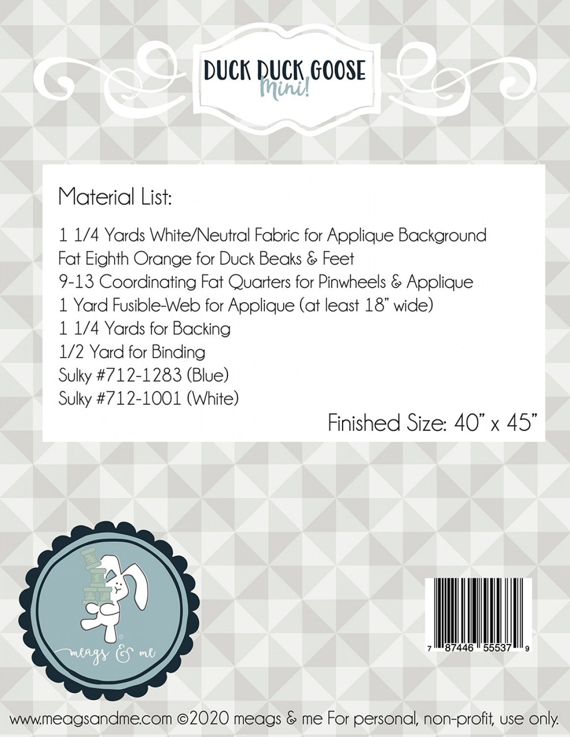 Duck Duck Goose- Mini Patterns – Quilting Books Patterns and Notions