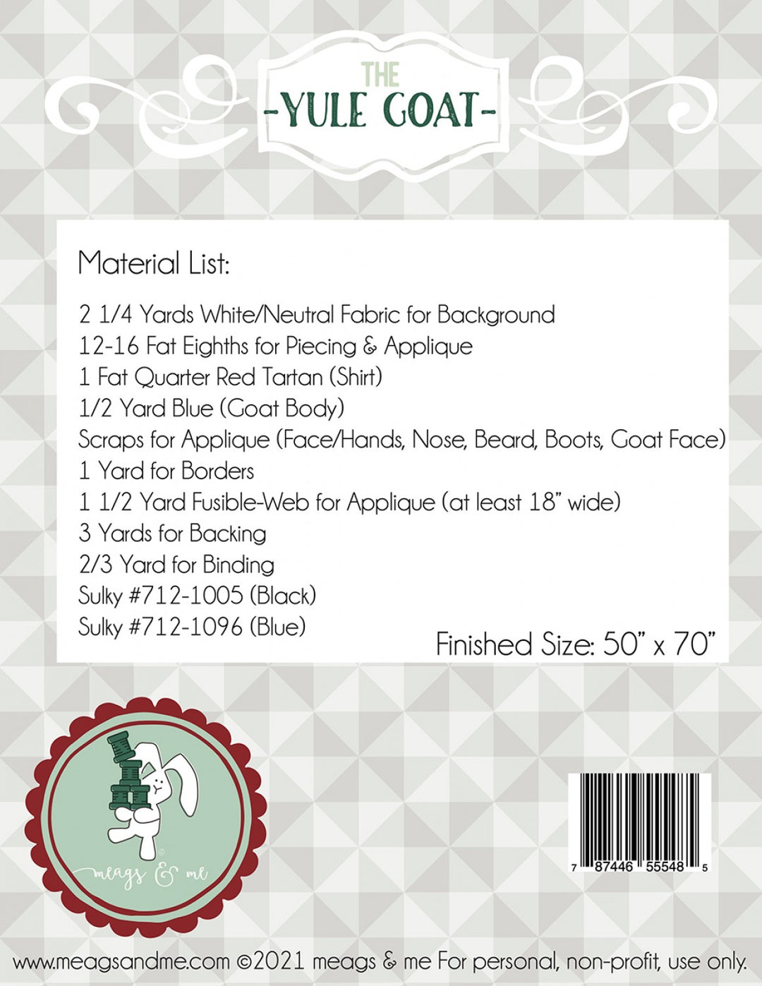 The Yule Goat Patterns – Quilting Books Patterns and Notions