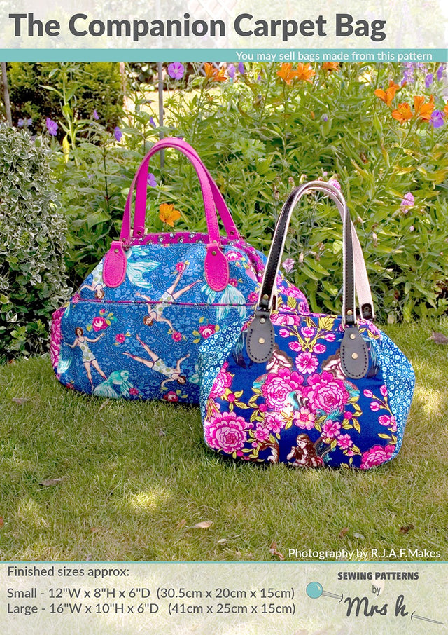 The Companion Carpet Bag Sewing Pattern Quilters Pattern – Quilting ...
