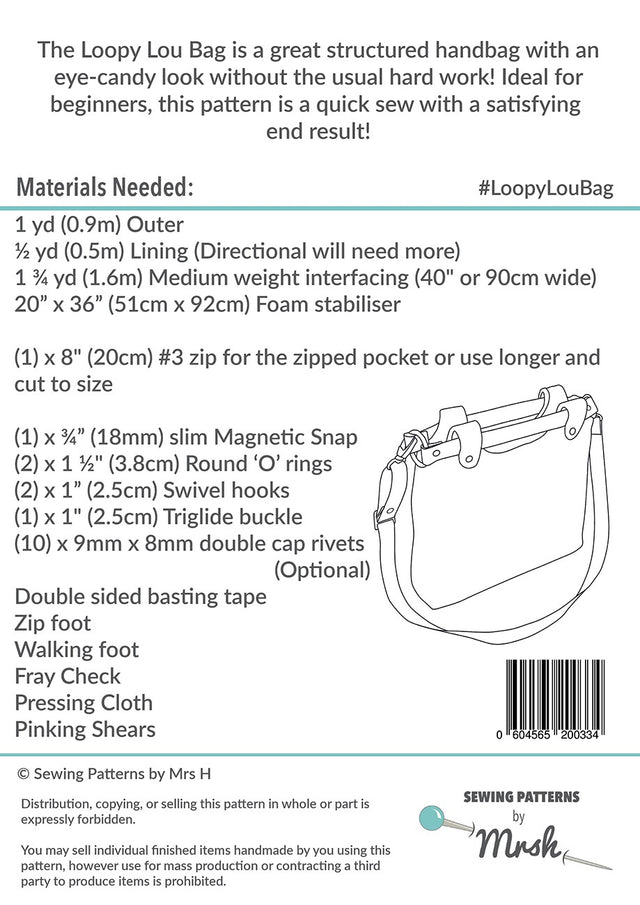 The Loopy Lou Bag Sewing Pattern Pattern – Quilting Books Patterns and ...