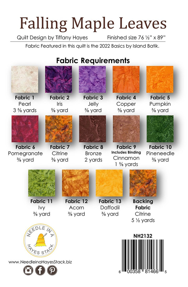 Falling Maple Leaves Quilt Pattern – Quilting Books Patterns and Notions