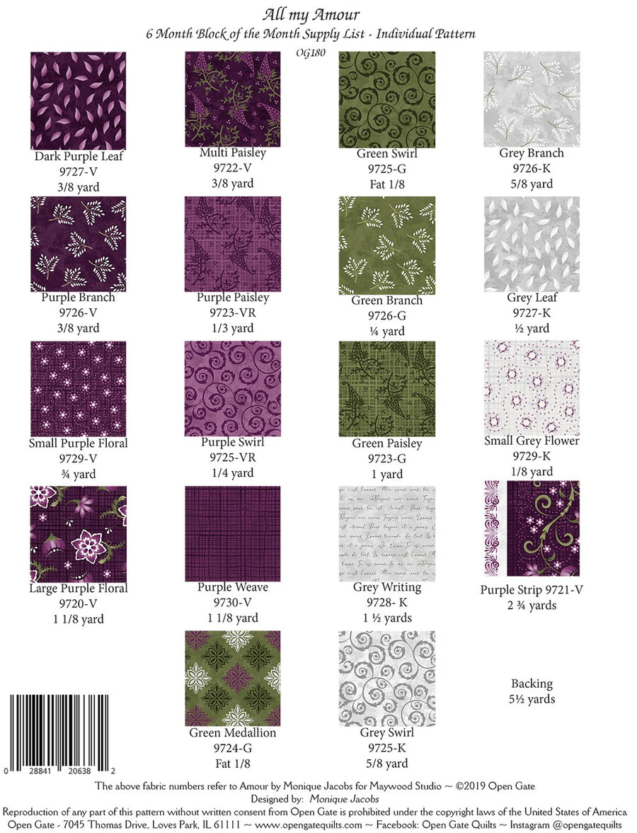 All My Amour Individual Pattern Quilting Patterns – Quilting Books ...