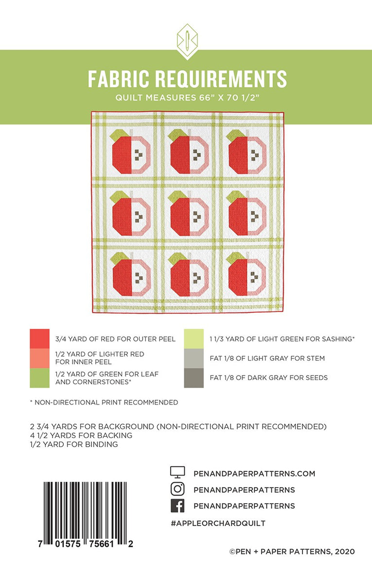 Apple Orchard Quilt Pattern Pattern – Quilting Books Patterns and Notions