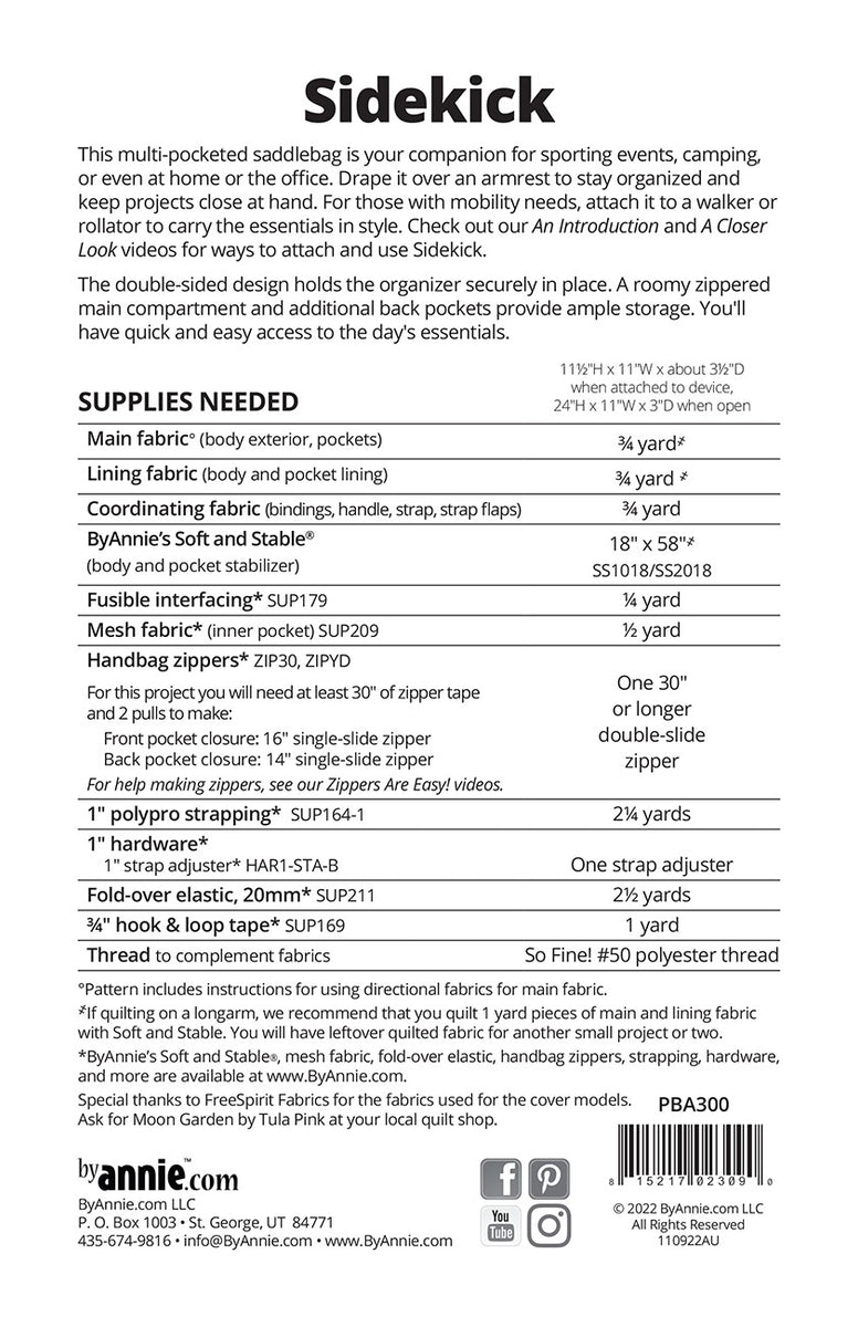 Sidekick Bag Pattern – Quilting Books Patterns and Notions