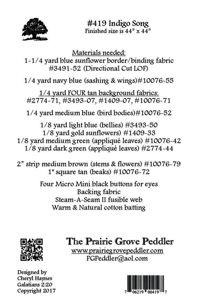 Indigo Song QBPN Pattern – Quilting Books Patterns and Notions