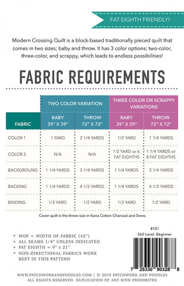 Modern Crossing Quilt Pattern Patterns – Quilting Books Patterns and ...
