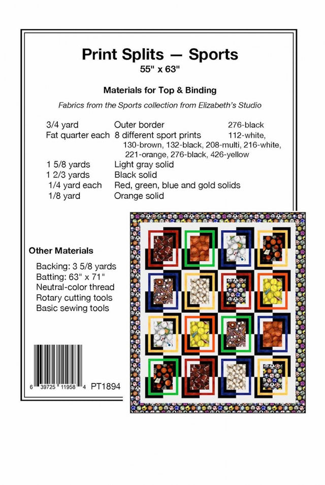 Print Splits - Sports Patterns – Quilting Books Patterns and Notions