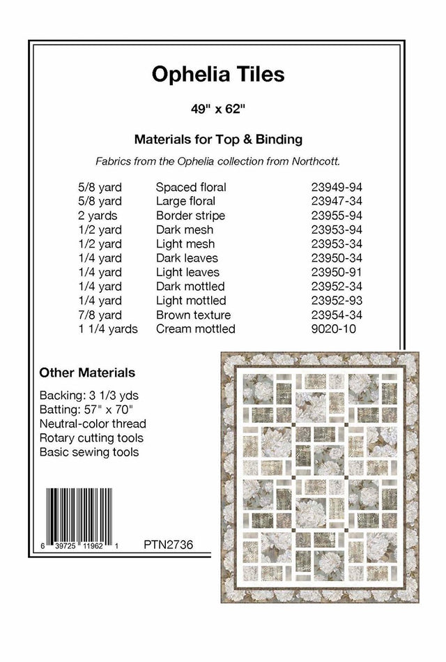 Ophelia Tiles Patterns – Quilting Books Patterns and Notions