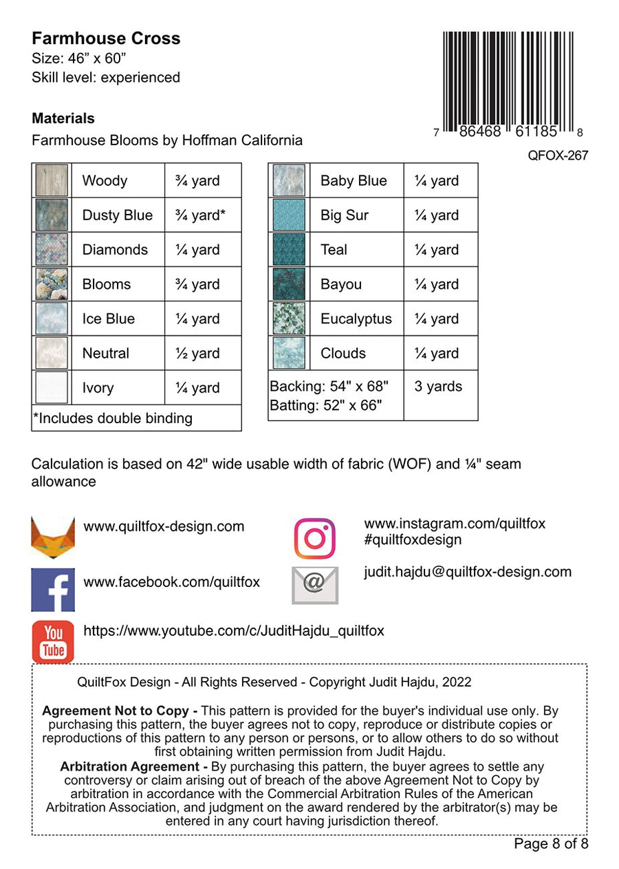 Farmhouse Cross Quilt Pattern – Quilting Books Patterns and Notions