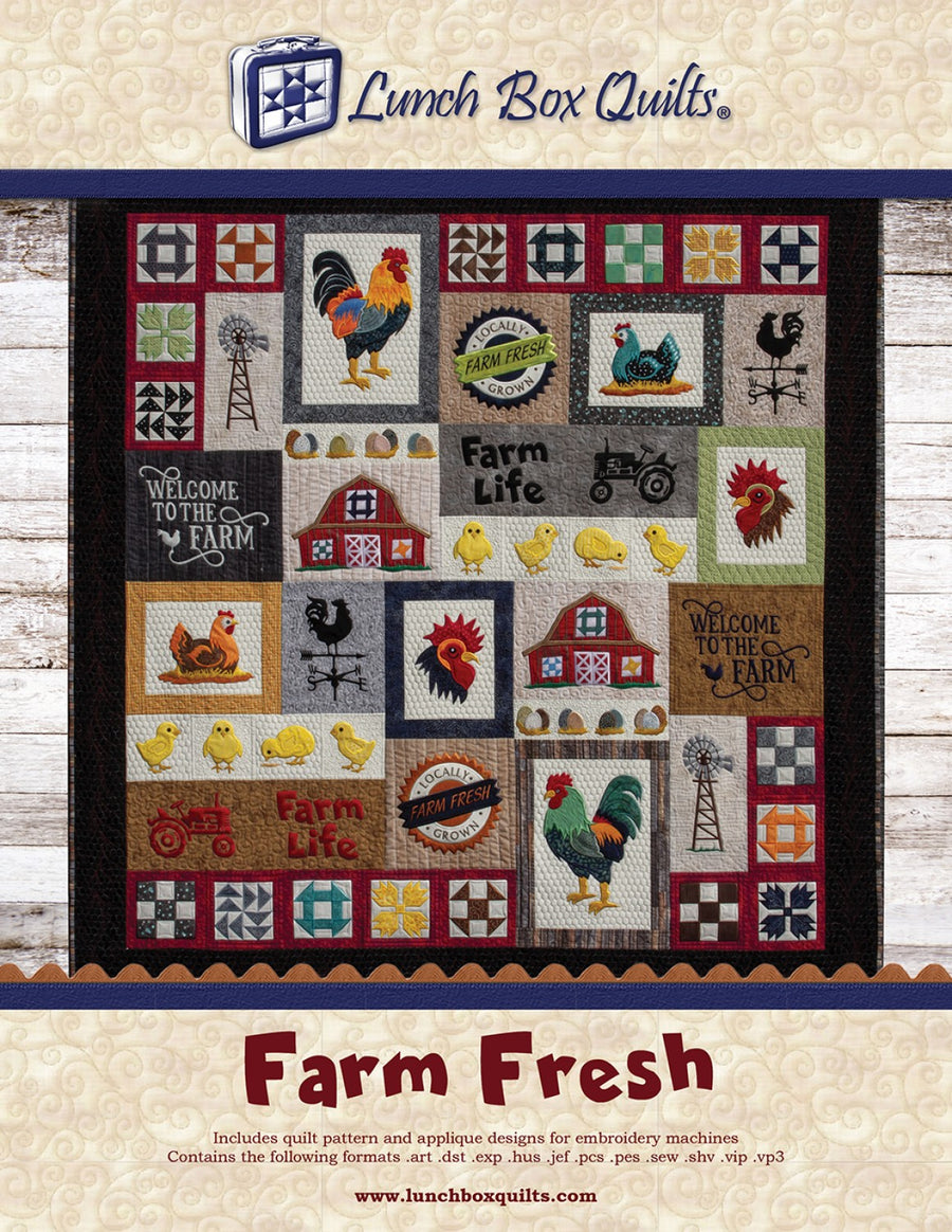 Farm Fresh Applique Machine Embroidery CD Quilting Patterns – Quilting ...