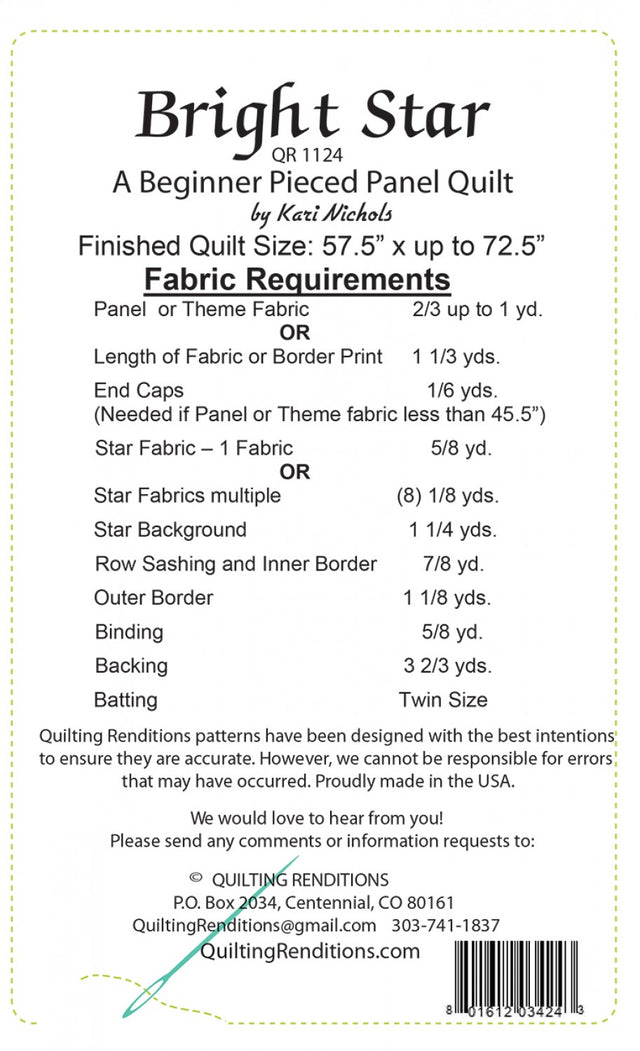 Bright Star Pattern – Quilting Books Patterns and Notions