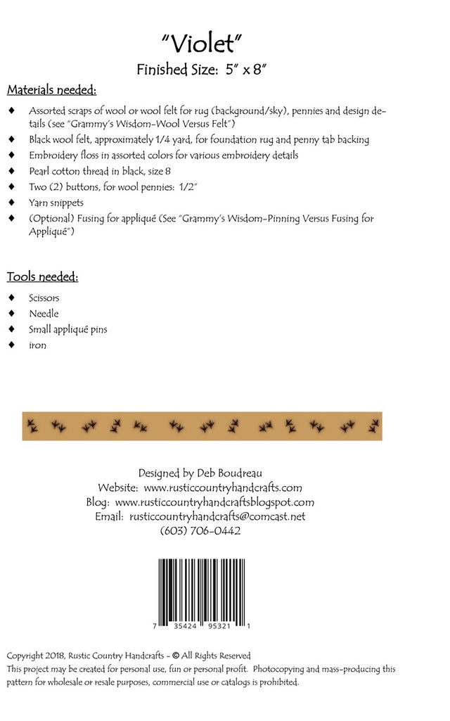 Violet Wool Applique Quilters Pattern – Quilting Books Patterns and Notions