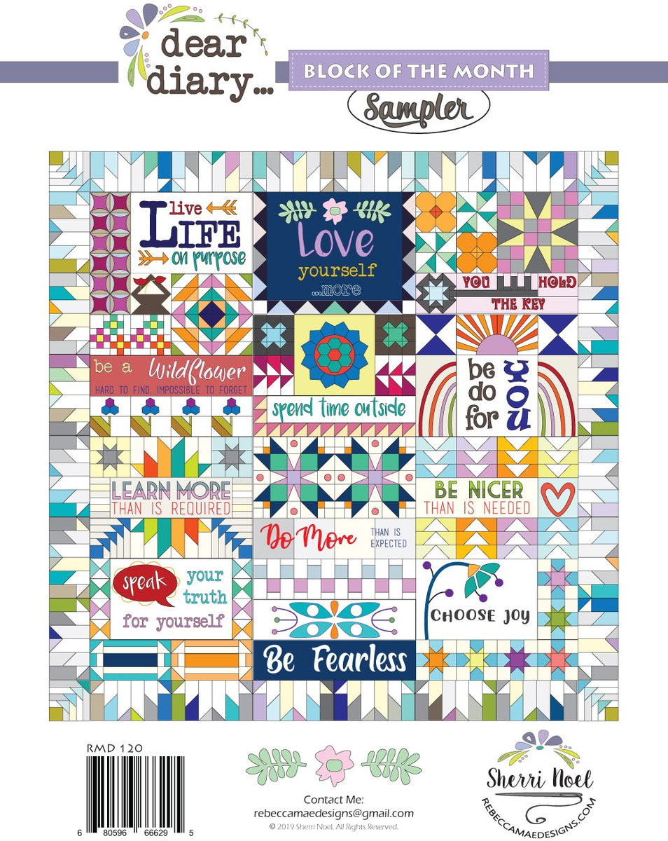 Dear Diary Block Of The Month Quilt Pattern – Quilting Books Patterns ...