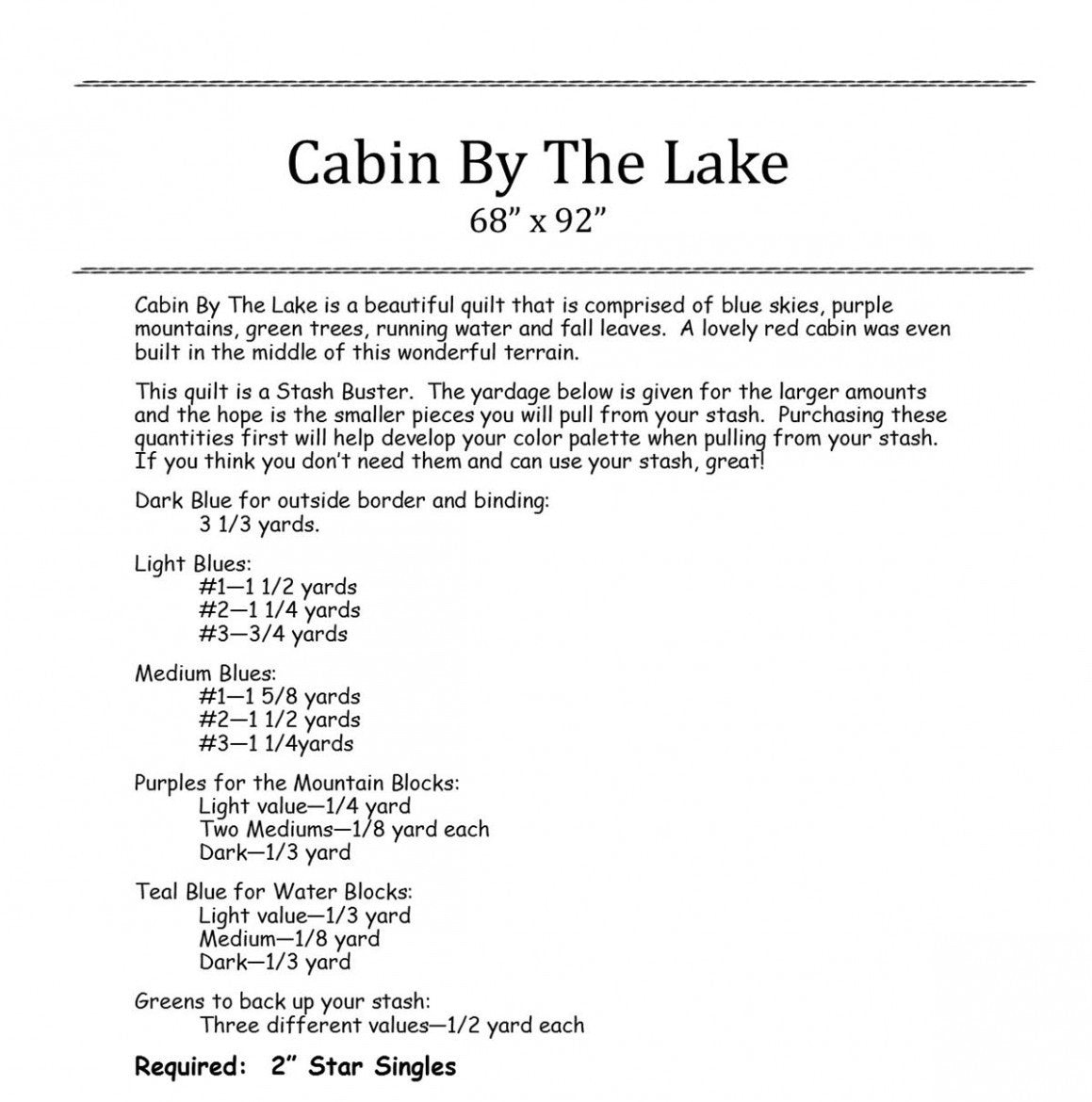 Cabin By The Lake Patterns – Quilting Books Patterns and Notions