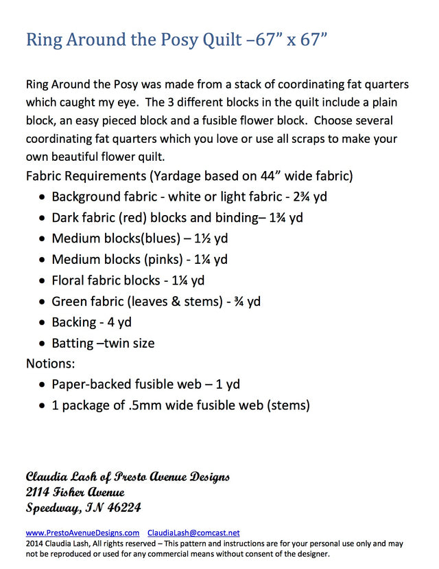 Ring Around the Posey Quilting Patterns – Quilting Books Patterns and ...