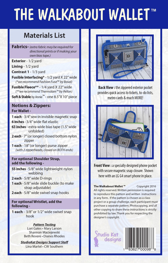 Walkabout Wallet Patterns – Quilting Books Patterns and Notions