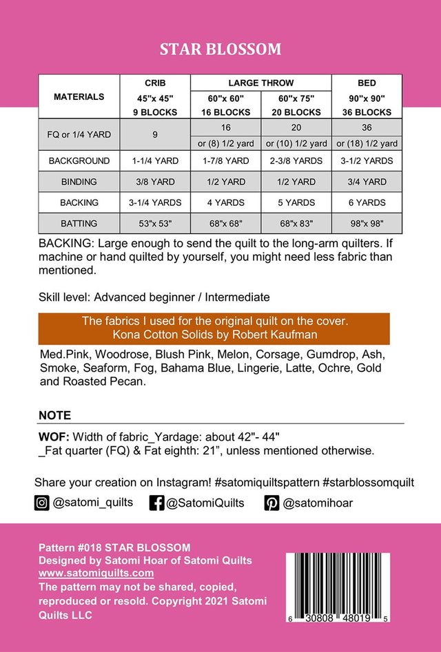 Star Blossom Quilt Pattern – Quilting Books Patterns and Notions