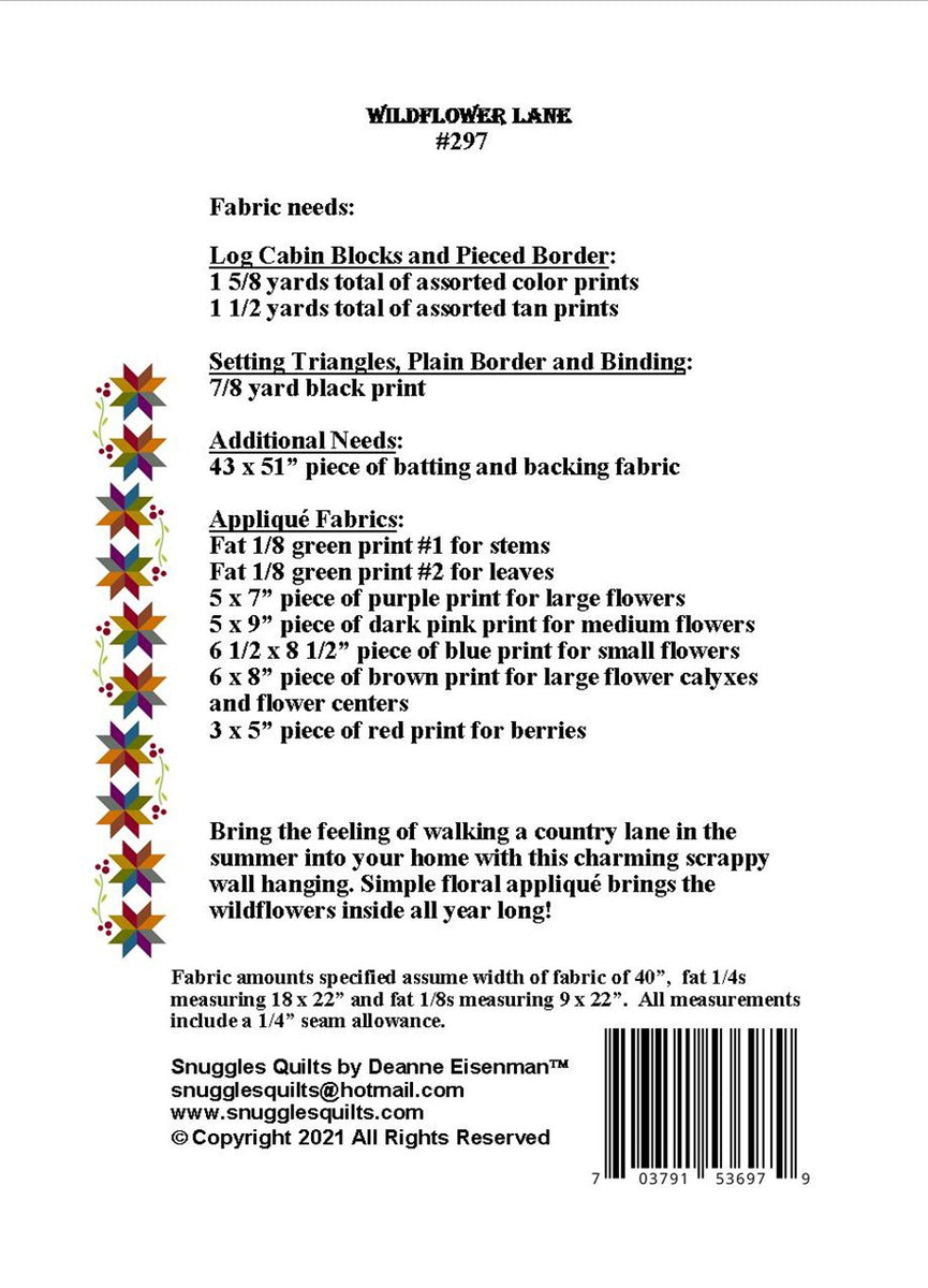 Wildflower Lane Patterns – Quilting Books Patterns and Notions