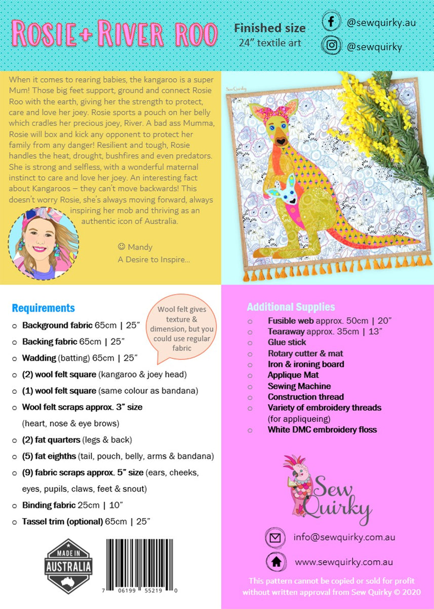 Rosie + River Roo Pattern – Quilting Books Patterns and Notions