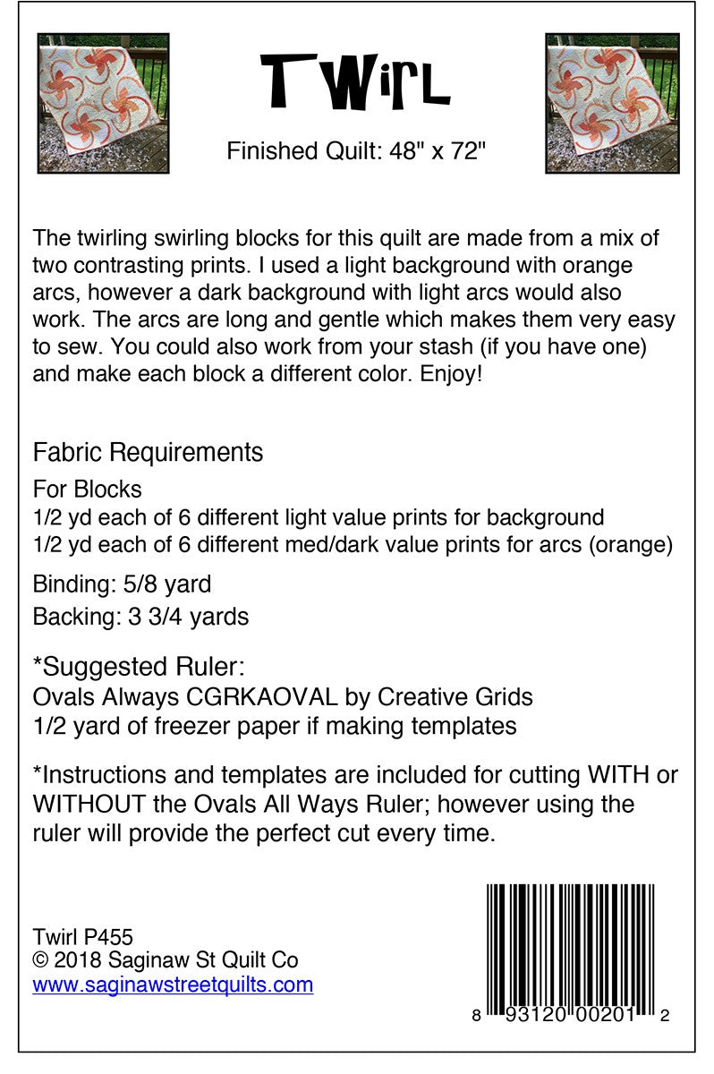 Twirl Quilters Pattern – Quilting Books Patterns and Notions