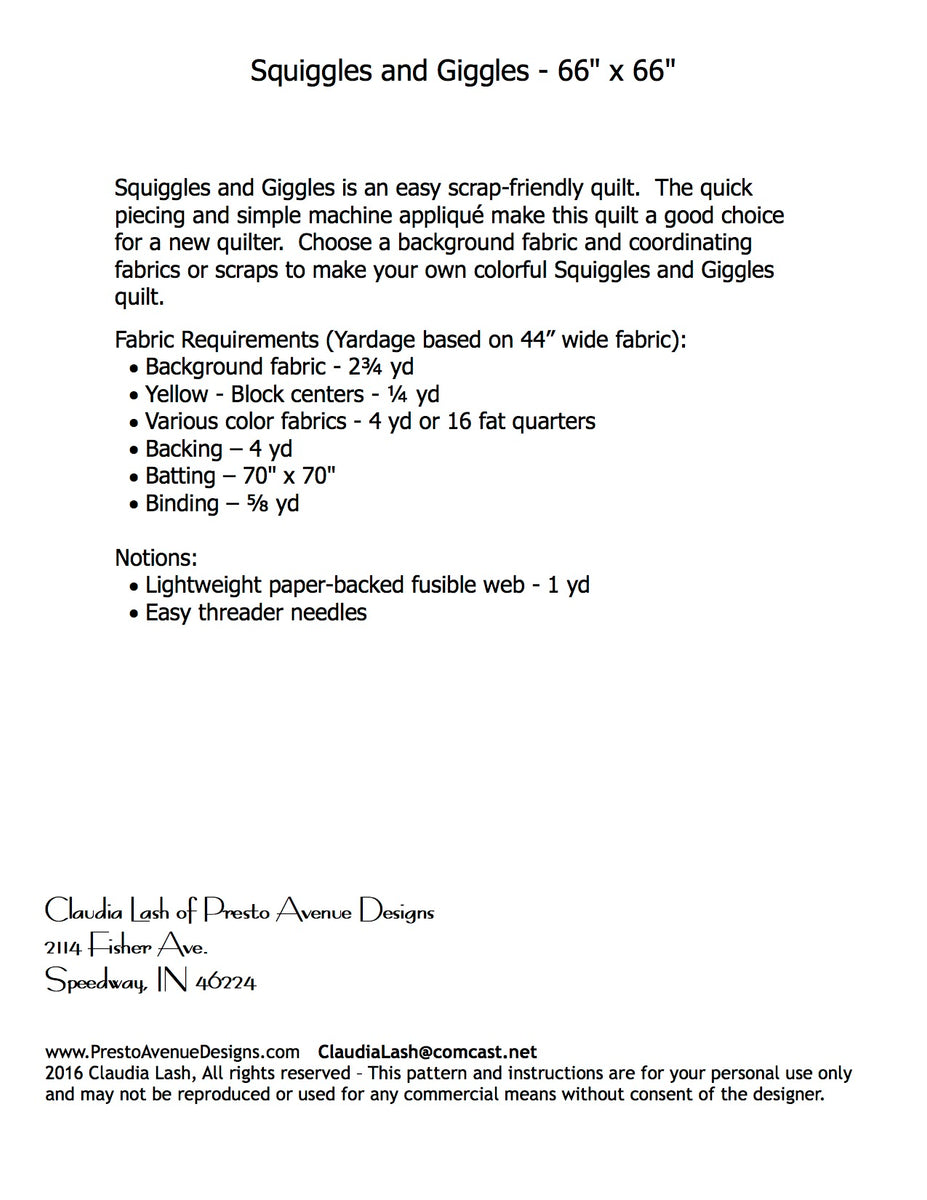 Squiggles and Giggles Quilting Patterns – Quilting Books Patterns and ...