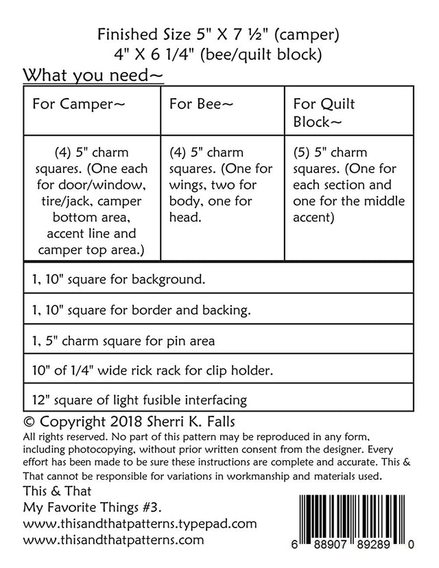 My Favorite Things 3 Quilters Pattern – Quilting Books Patterns and Notions