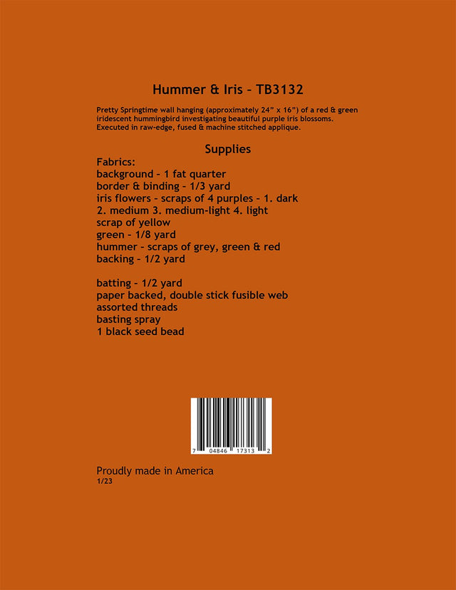 Hummer & Iris Quilt Pattern – Quilting Books Patterns and Notions