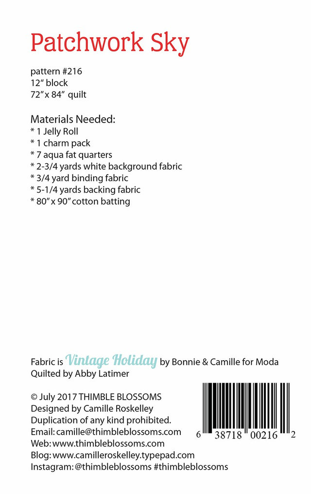 Patchwork Sky QBPN Pattern – Quilting Books Patterns and Notions