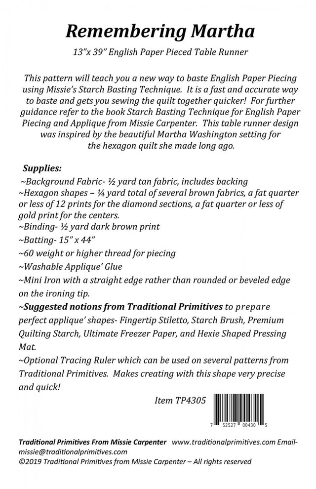 Remembering Martha Patterns – Quilting Books Patterns and Notions