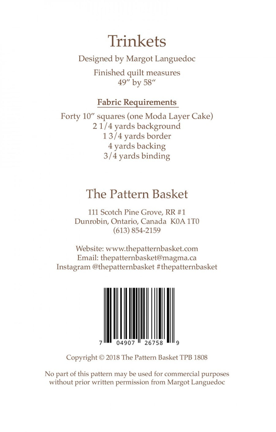 Trinkets Quilters Pattern – Quilting Books Patterns and Notions