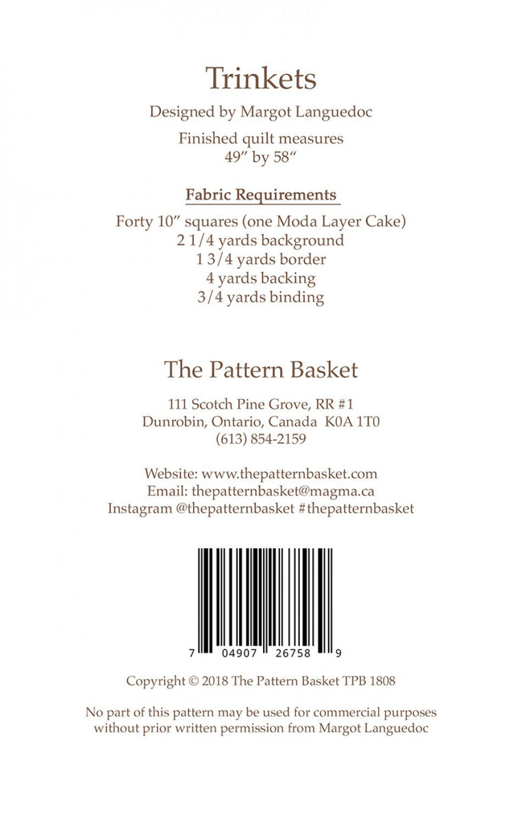 Trinkets Quilters Pattern – Quilting Books Patterns and Notions