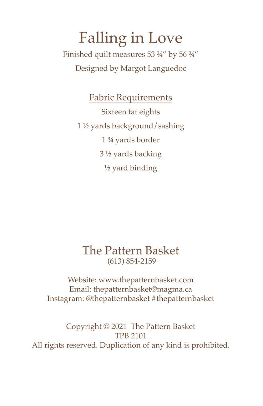 Falling in Love Quilt Patterns – Quilting Books Patterns and Notions