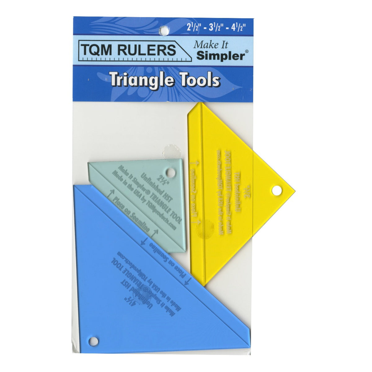 Triangle Tool 2-1/2in 3-1/2in and 4-1/2in Quilters Pattern – Quilting ...