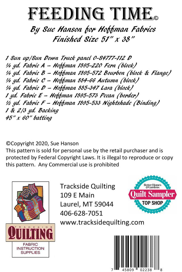 Feedin Time Pattern – Quilting Books Patterns and Notions