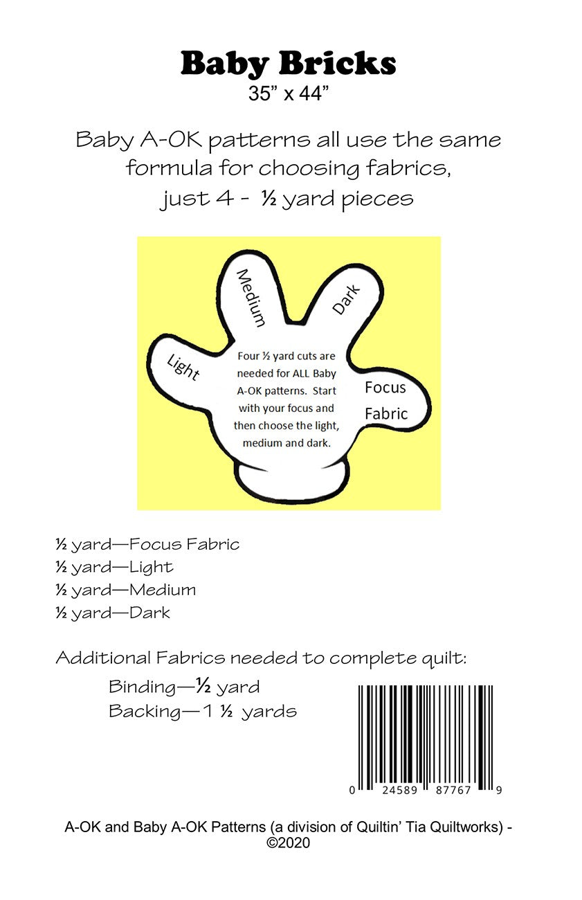 Baby Bricks Quilt Pattern Pattern – Quilting Books Patterns and Notions