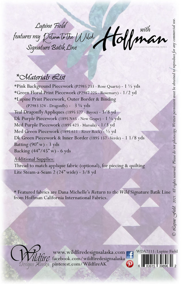 Lupine Field Pattern Patterns – Quilting Books Patterns and Notions