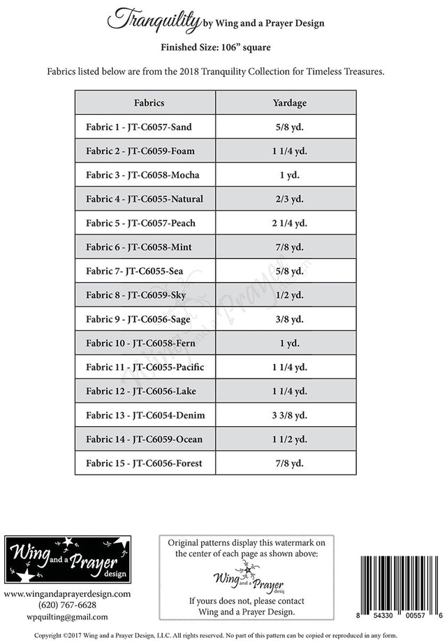 Tranquility Quilters Pattern – Quilting Books Patterns and Notions