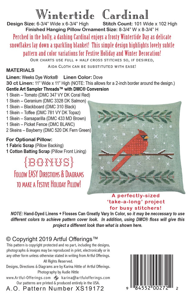 Wintertide Cardinal Pattern – Quilting Books Patterns and Notions
