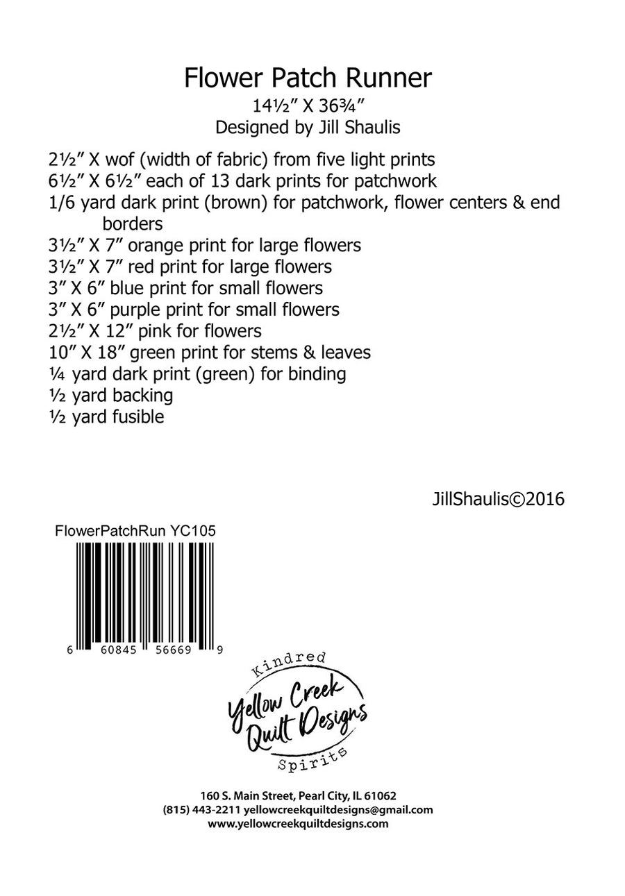 Flower Patch Runner Quilt Patterns – Quilting Books Patterns and Notions