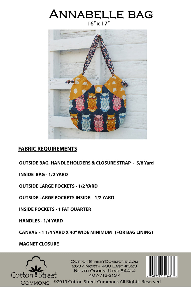 Annabelle Bag Downloadable Pattern – Quilting Books Patterns and Notions