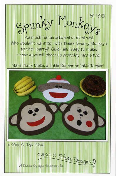 Spunky Monkeys Pattern – Quilting Books Patterns and Notions