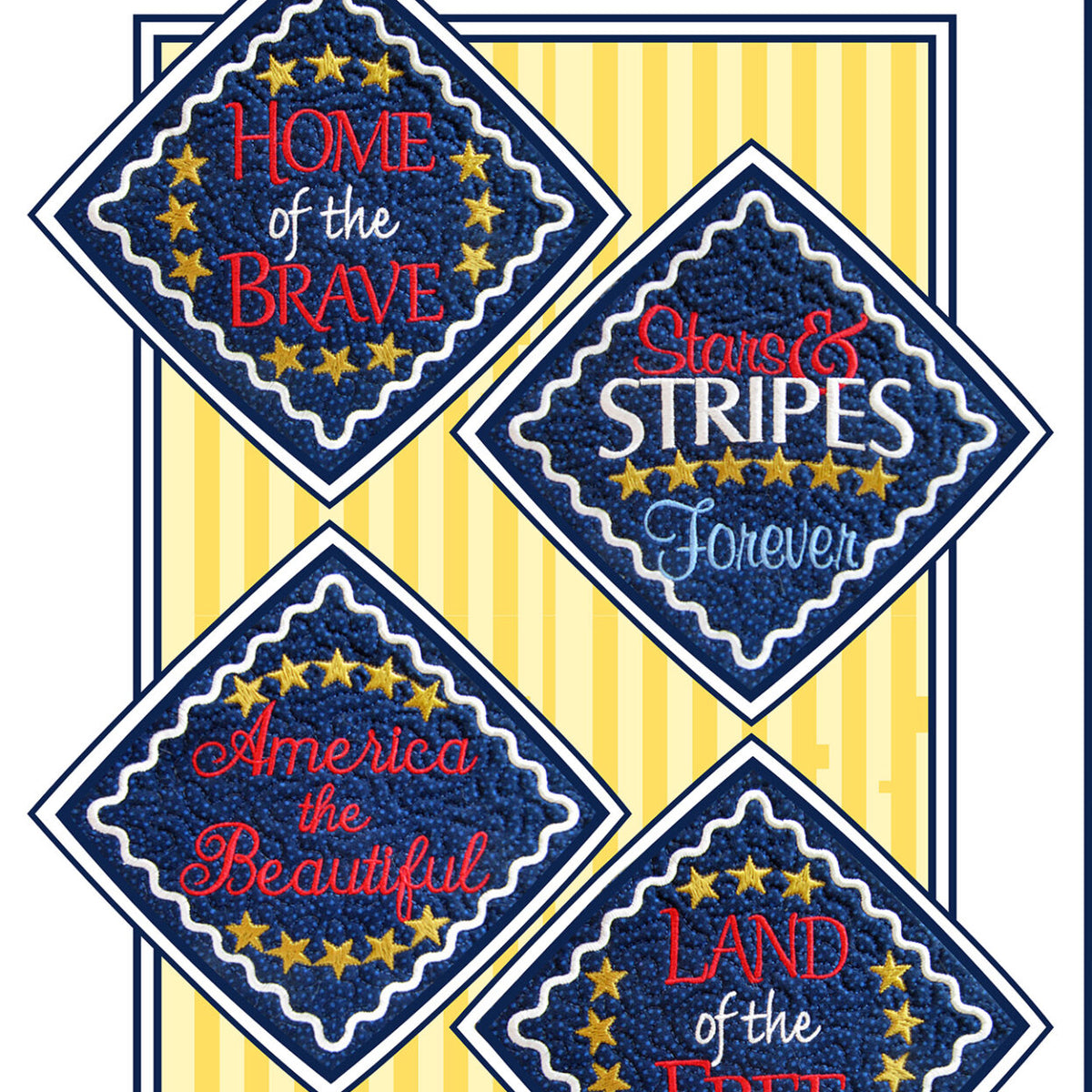 Four Cheers for the Red, White & Blue Coasters Downloadable Pattern ...