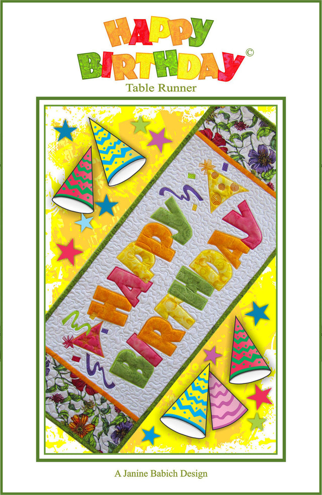 Happy Birthday Table Runner Downloadable Pattern – Quilting Books ...